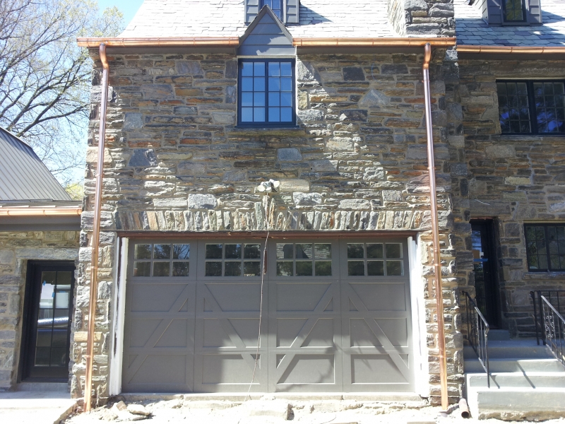 European Style Copper Gutters on Stone House | Hurnik Construction